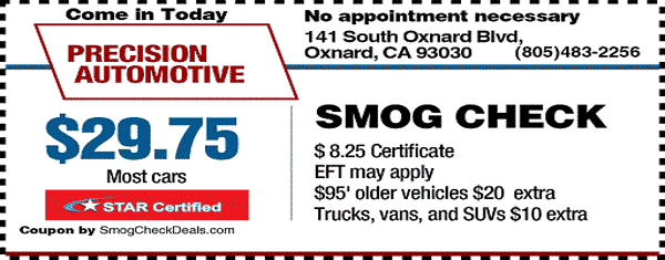 $29.75 Smog Check Oxnard - PRECISION AUTOMOTIVE INC - 141 South Oxnard ...